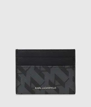 Karl Lagerfeld Ikon Monogram Cardholder - Black