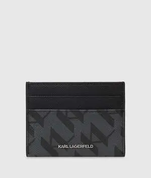 Karl Lagerfeld Ikon Monogram Cardholder - Black