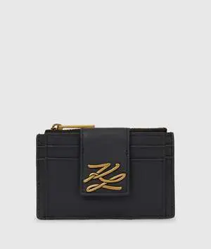 Karl Lagerfeld K/autograph Zip Cardholder - Black/gold