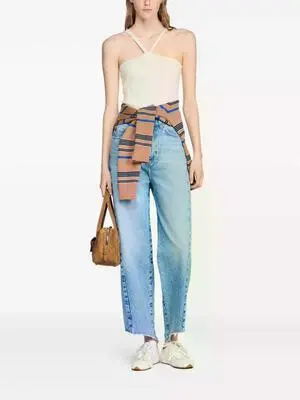 Sandro Ribbed Knit Cropped Top