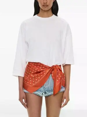 Christopher Esber Bandana-print Scarf Detail T-shirt - Orange