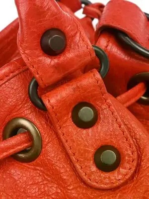 Balenciaga Mini Classic Pompon Bucket Bag - Red