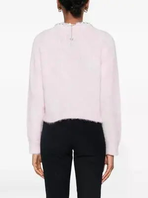 Maje Beaded Collar Alpaca Blend Pullover