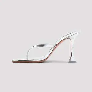 Amina Muaddi Juliette Thong Sandals In Metallic