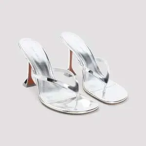 Amina Muaddi Juliette Thong Sandals In Metallic