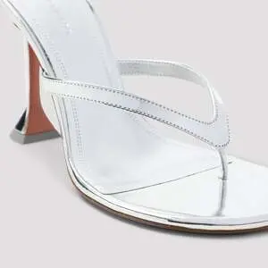 Amina Muaddi Juliette Thong Sandals In Metallic
