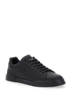 Dolce & Gabbana Leather "portofino Light" Sneakers - Black