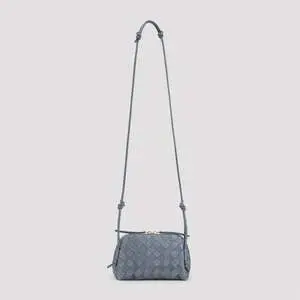 Bottega Veneta Suede Intrecciato Concert Pouch - Blue