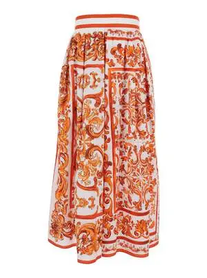 Dolce & Gabbana Maiolica Print Midi Skirt - Multicolor