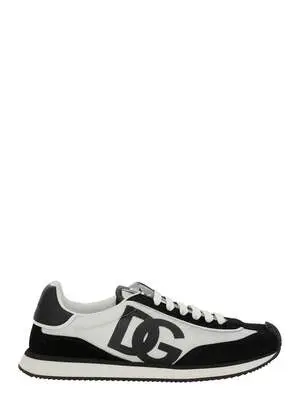 Dolce & Gabbana Aria' Logo Patch Leather Sneakers - Multicolor