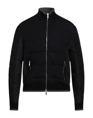 MOORER Quilted Bomber Jacket With Stand Collar - Black