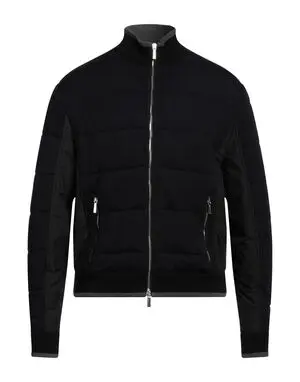MOORER Quilted Bomber Jacket With Stand Collar - Black