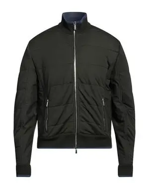 MOORER Quilted Bomber Jacket With Stand Collar - Green