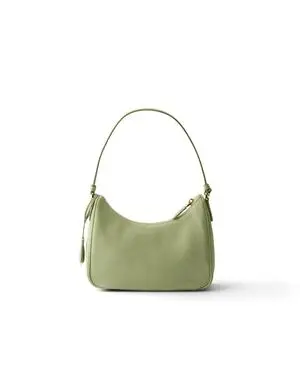 Prada Re-edition 2005 Mini Bag In Nubuck And Saffiano Leather - Agave