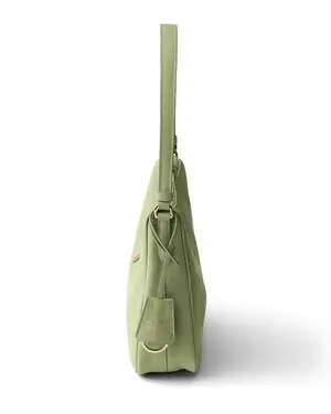 Prada Re-edition 2005 Mini Bag In Nubuck And Saffiano Leather - Agave