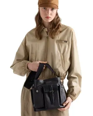 Prada Route Leather Mini Bucket Bag