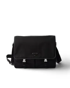 Prada Re-nylon And Saffiano Leather Shoulder Bag - Black