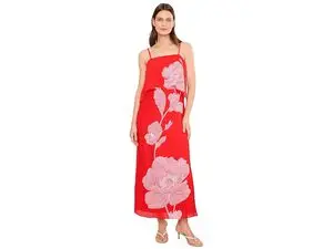Vince Camuto Four Tier Overlay Midi Dress Dress Lobster - Red