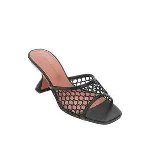 Amina Muaddi Lupita Net Mules - Black