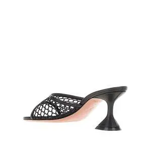 Amina Muaddi Lupita Net Mules - Black