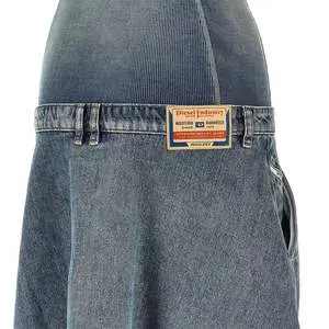DIESEL® Denim And Ribbed Knit Midi Dress