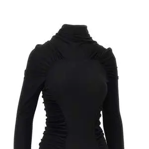 Victoria Beckham Crepe Jersey Gathered Midi Dress