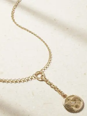 FOUNDRAE 18 Karat Solar & Lunar Diamond Necklace - Gold