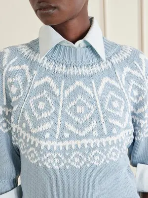 Altuzarra Howard Jacquard Motif Cotton-blend Knitted Sweater