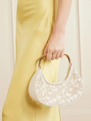 Simkhai Nixi Twist Embroidered Mini Bag - Neutrals