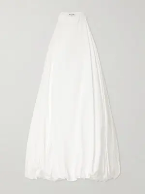Alaïa Halterneck Cotton-poplin Balloon Mini Dress - White