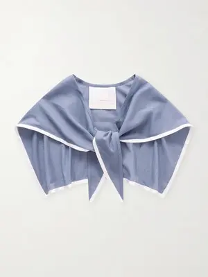 LES VACANCES D’IRINA Sailor Cotton-voile Triangle Scarf - Blue