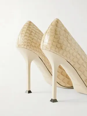 CHRISTEN Helix 95 Croc Effect Leather Pumps