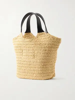 Balmain Cabas Mini Raffia Tote - Neutrals