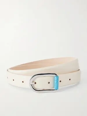 DEHANCHE Mija Leather Belt With Turquoise Embellishment - Neutrals