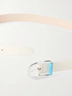 DEHANCHE Mija Leather Belt With Turquoise Embellishment - Neutrals