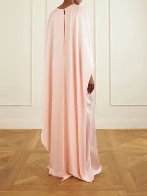 Simkhai Izel Cape-effect Satin Gown - Pink