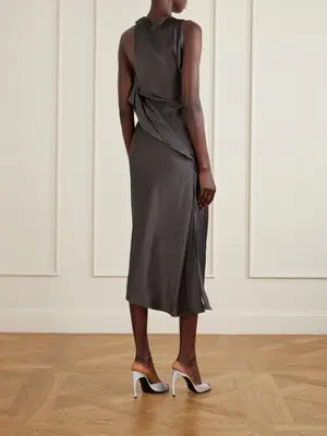 Victoria Beckham Draped Satin Midi Dress