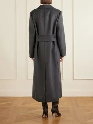 Victoria Beckham Double-breasted Wool-blend Long Coat - Gray