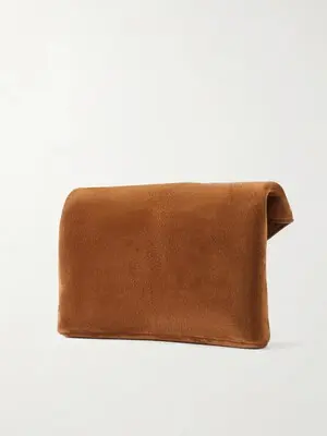 Saint Laurent Cassandre Suede Shoulder Bag - Brown