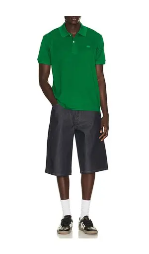Lacoste Classic Fit Silk Pique Polo Shirt In Green - Roquette