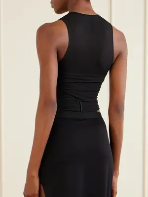 Wardrobe.NYC Halterneck Sheer Bodysuit