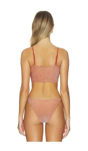 Free People Sydney Bikini Top Metallic Tie-front