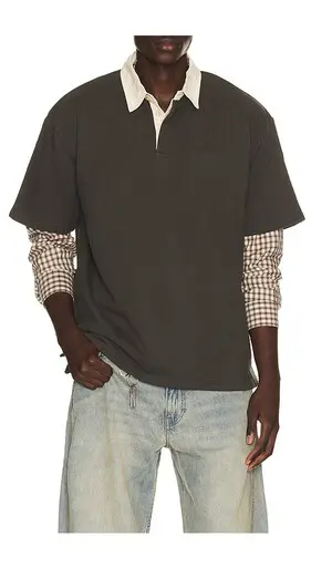 RHYTHM Koa Rugby Polo In Grey