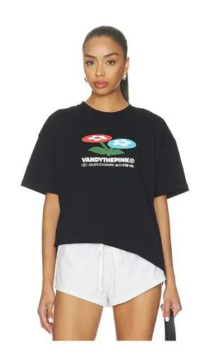 VANDYTHEPINK Two Flower Graphic T-shirt - Black