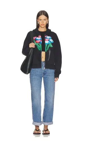 VANDYTHEPINK Spray Flower Zip Up Hoodie
