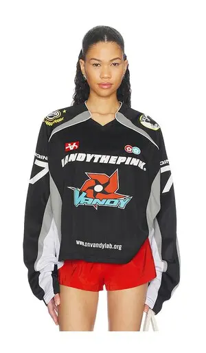 VANDYTHEPINK Graphic Moto Jersey - Black