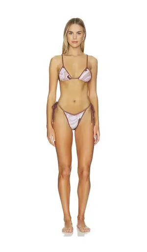 CIN CIN Racer String Bikini Bottom In Brown