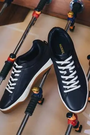 Mackage Mackage LUKA-01 Leather Low-Top Sneakers Navy