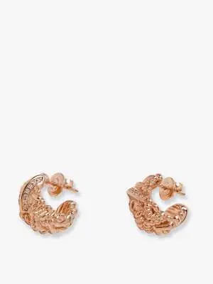 Bottega Veneta Brass Earrings With Crystal Detail - Gold