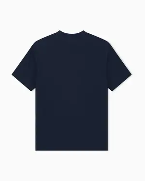 Giorgio Armani T-shirt Regular Fit Chevron Jacquard Stretch Virgin Wool - Navy Blue